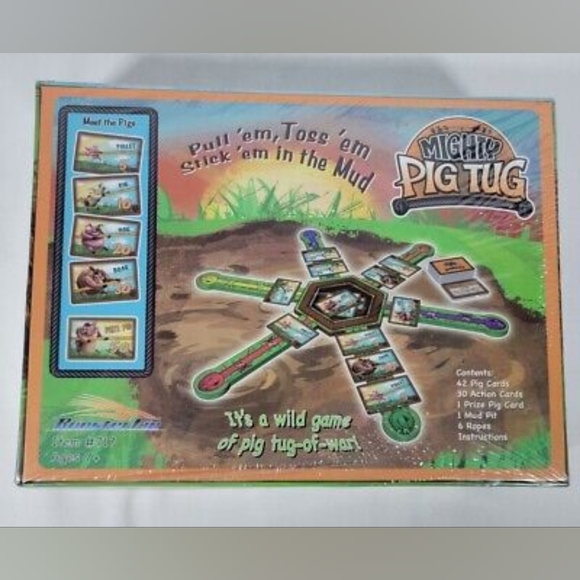 Toys | Roosterfin Mighty Pig Tug Family Board Game Card Game Of Tug Of ...